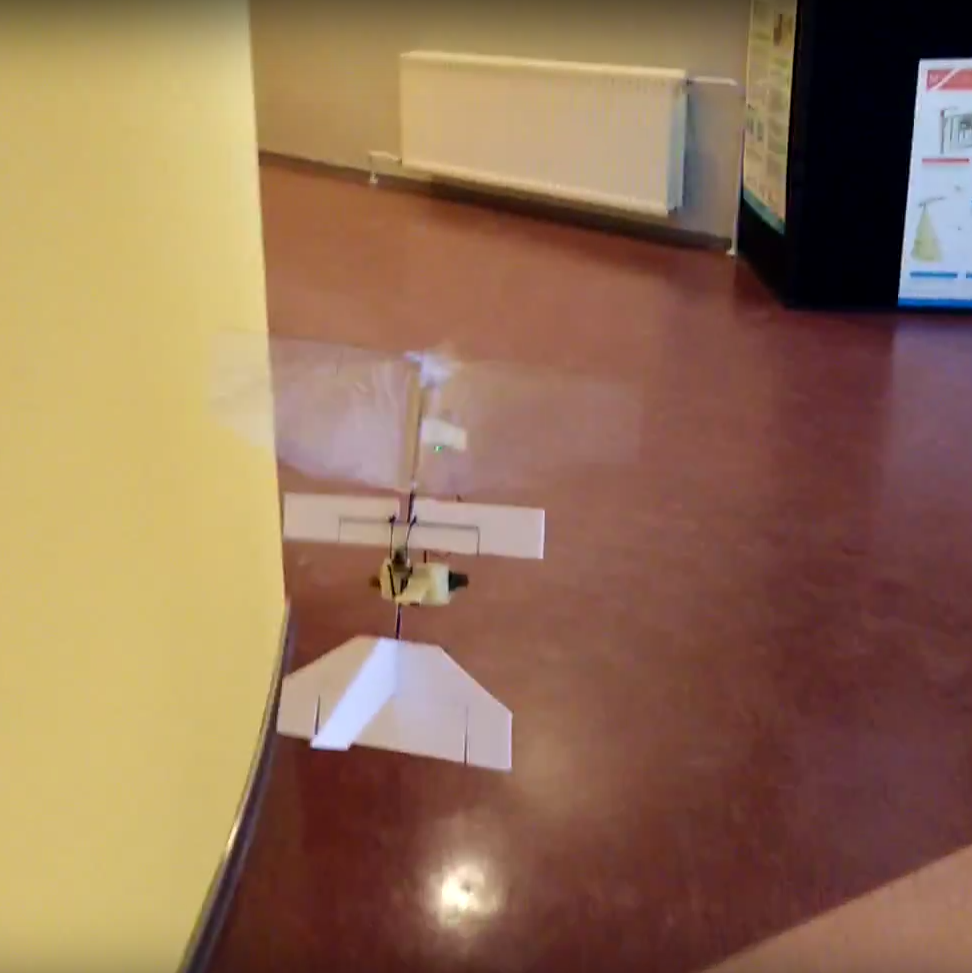 Autonomous flapping wing following a corridor - Pinch of Intelligence